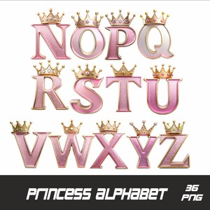 Princess Alphabet Png Font Party Letters Png Glitter Princess Font Pink ...