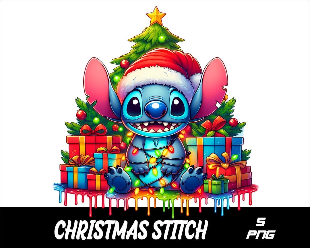 5 PNG Christmas Light Stitch Png Stitch Splash and Watercolor Png ...