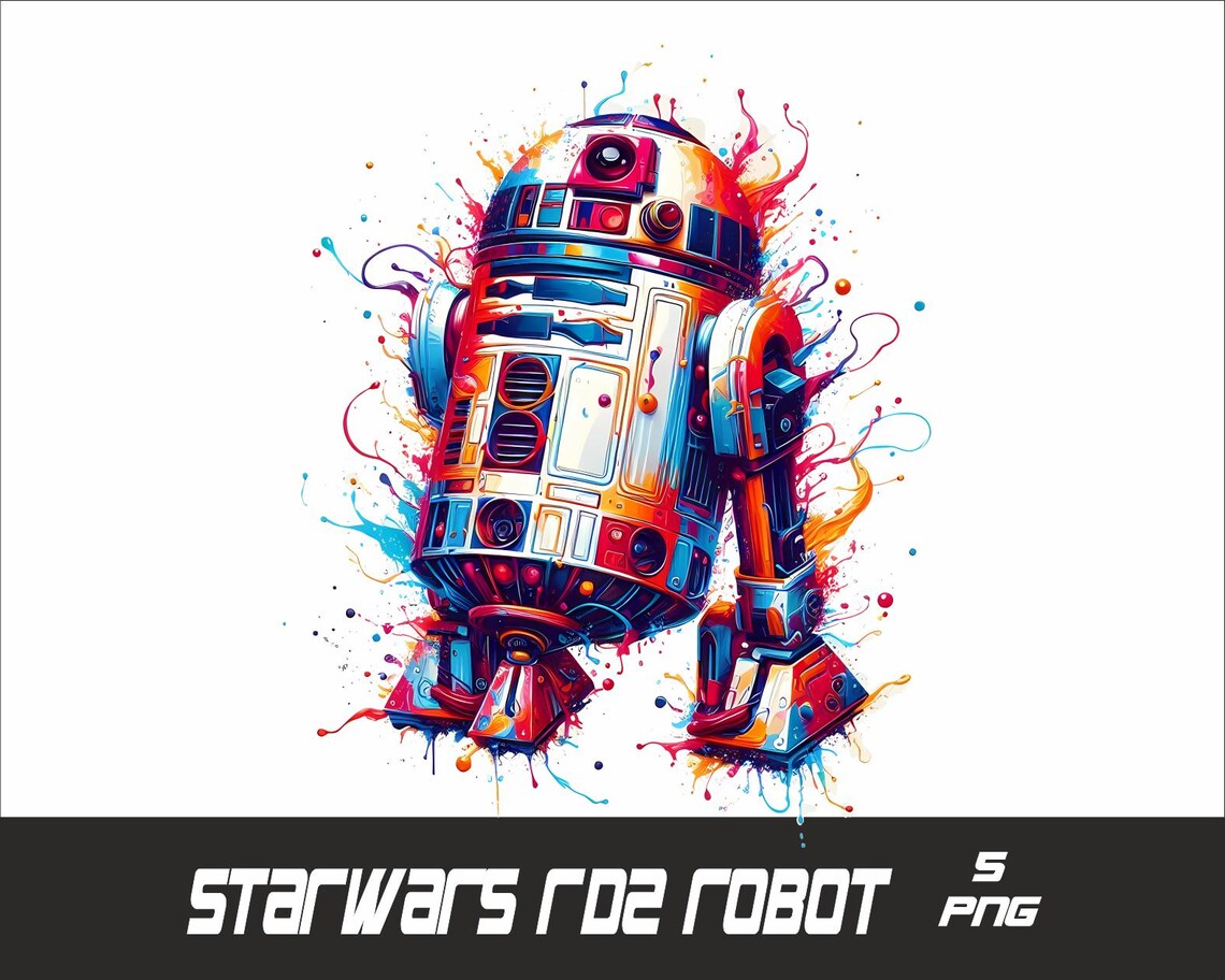 5 PNG Starwars RD2 Robot Png Splash and Watercolor Png Starwars ...