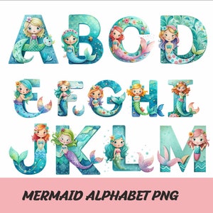 Mermaid Alphabet Png Font Party Letters Mermaid Font Mermaid Party Girl ...