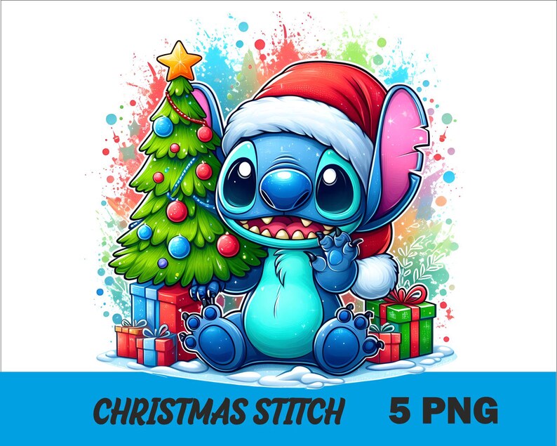 5 PNG Christmas Stitch Png Stitch Splash and Watercolor Png Christmas ...