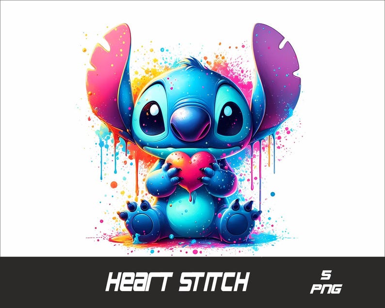 5 PNG Love Stitch Png Stitch Splash and Watercolor Png Heart Stitch ...