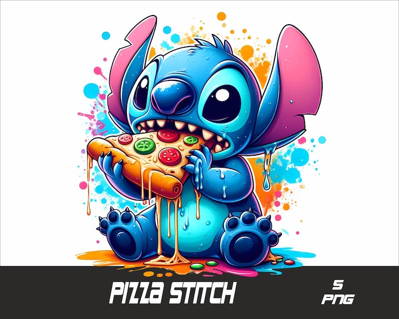 5 PNG Pizza Stitch Png Stitch Splash and Watercolor Png Stitch ...