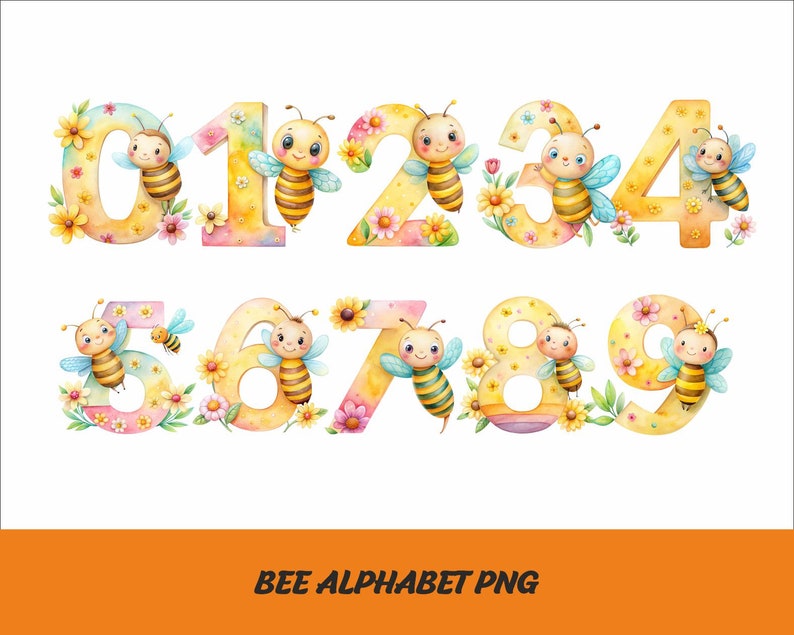 Bee Alphabet Png Font Baby Bee Letters Png Honey Bee Font Bee ...