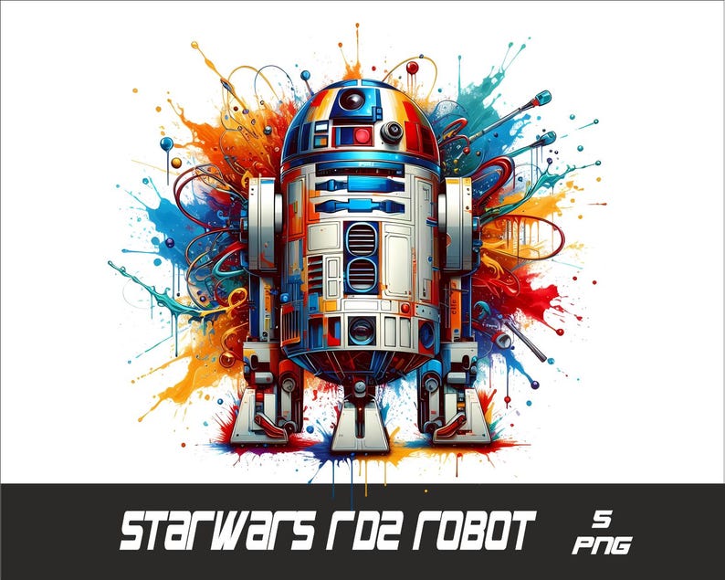 5 PNG Starwars RD2 Robot Png Splash and Watercolor Png Starwars ...