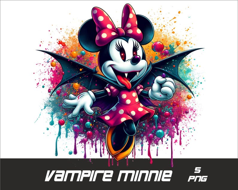 5 PNG Vampire Minnie Png Mouse Splash and Watercolor Png Minnie ...