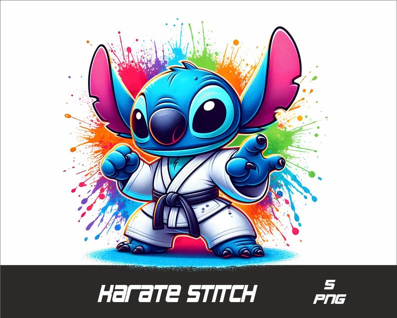 5 PNG Karate Stitch Png Stitch Splash and Watercolor Png Karate Stitch ...