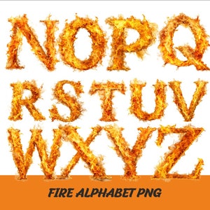 Fire Alphabet Png Font Flameletters Png Fire Font Flame Alphabet Png - Etsy