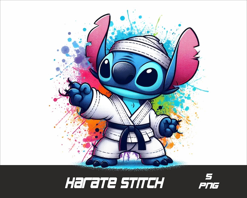5 PNG Karate Stitch Png Stitch Splash and Watercolor Png Karate Stitch ...