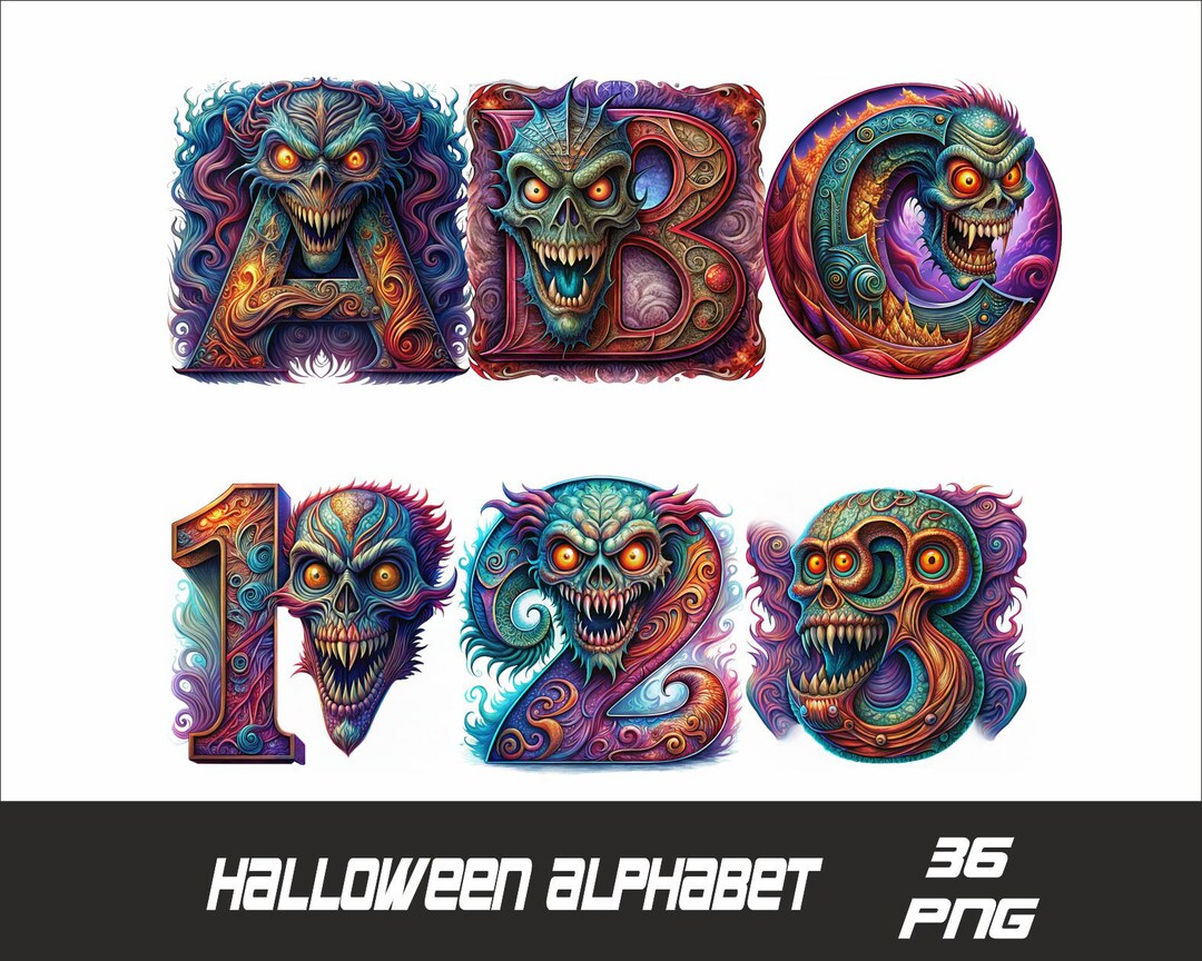 Halloween Alphabet Png Font Halloween Letters Png Font Hallowen Monster ...