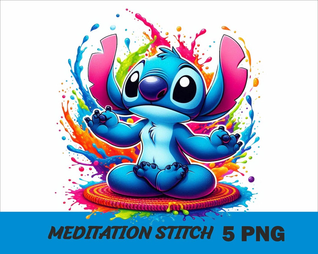 5 PNG Meditation Stitch Png Stitch Splash and Watercolor Png Stitch ...