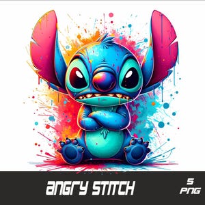 5 PNG Angry Stitch Png Stitch Splash and Watercolor Png Angry Stitch ...