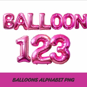 Party Balloons Pink Alphabet Png Font Pink Balloons Letters Png Party ...