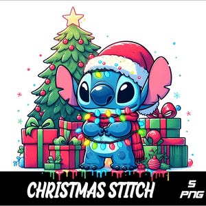 5 PNG Christmas Light Stitch Png Stitch Splash and Watercolor Png ...