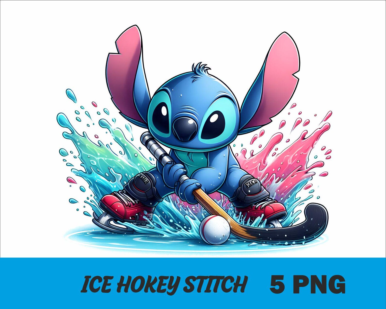 5 PNG Ice Hokey Stitch Png Stitch Splash and Watercolor Png Hokey ...