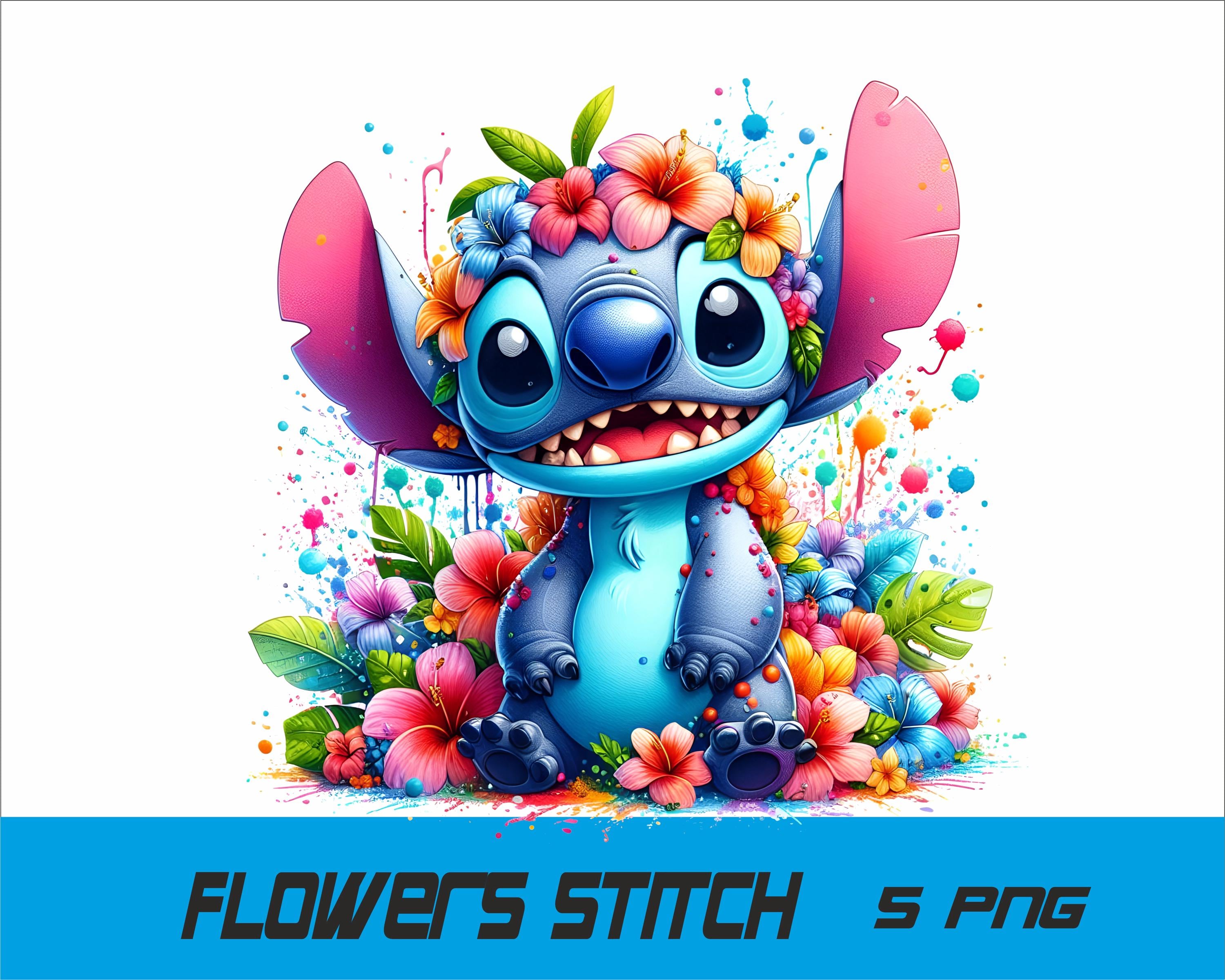 5 PNG Hawaii Flowers Stitch Png Stitch Splash and Watercolor Png Hawaii ...