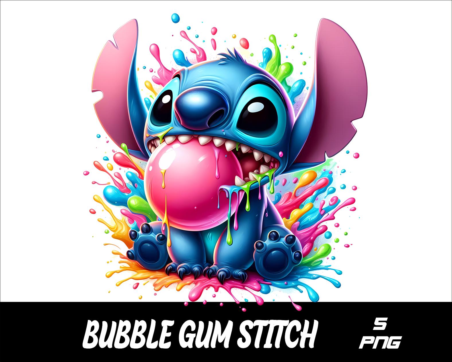 5 PNG Bubble Gum Stitch Png Stitch Splash and Watercolor Png Stitch ...