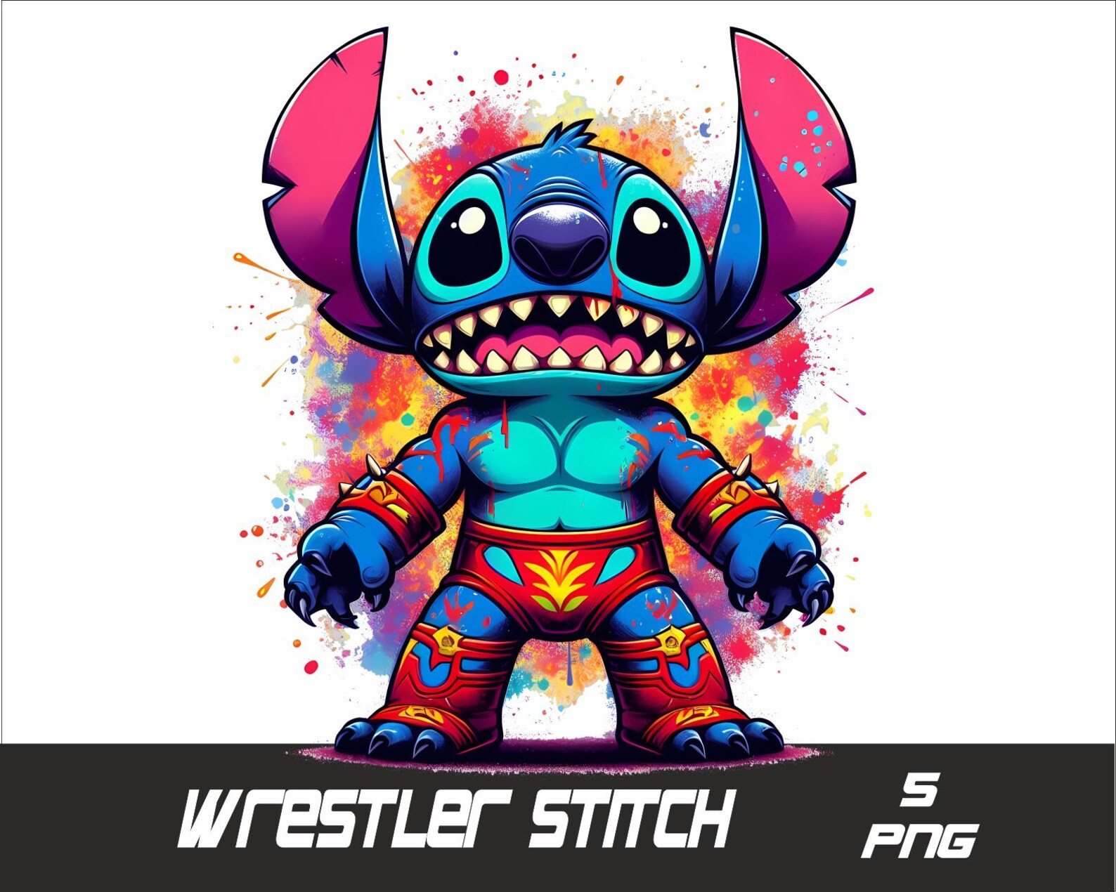 5 PNG Wrestler Stitch Png Stitch Splash and Watercolor Png Indian ...