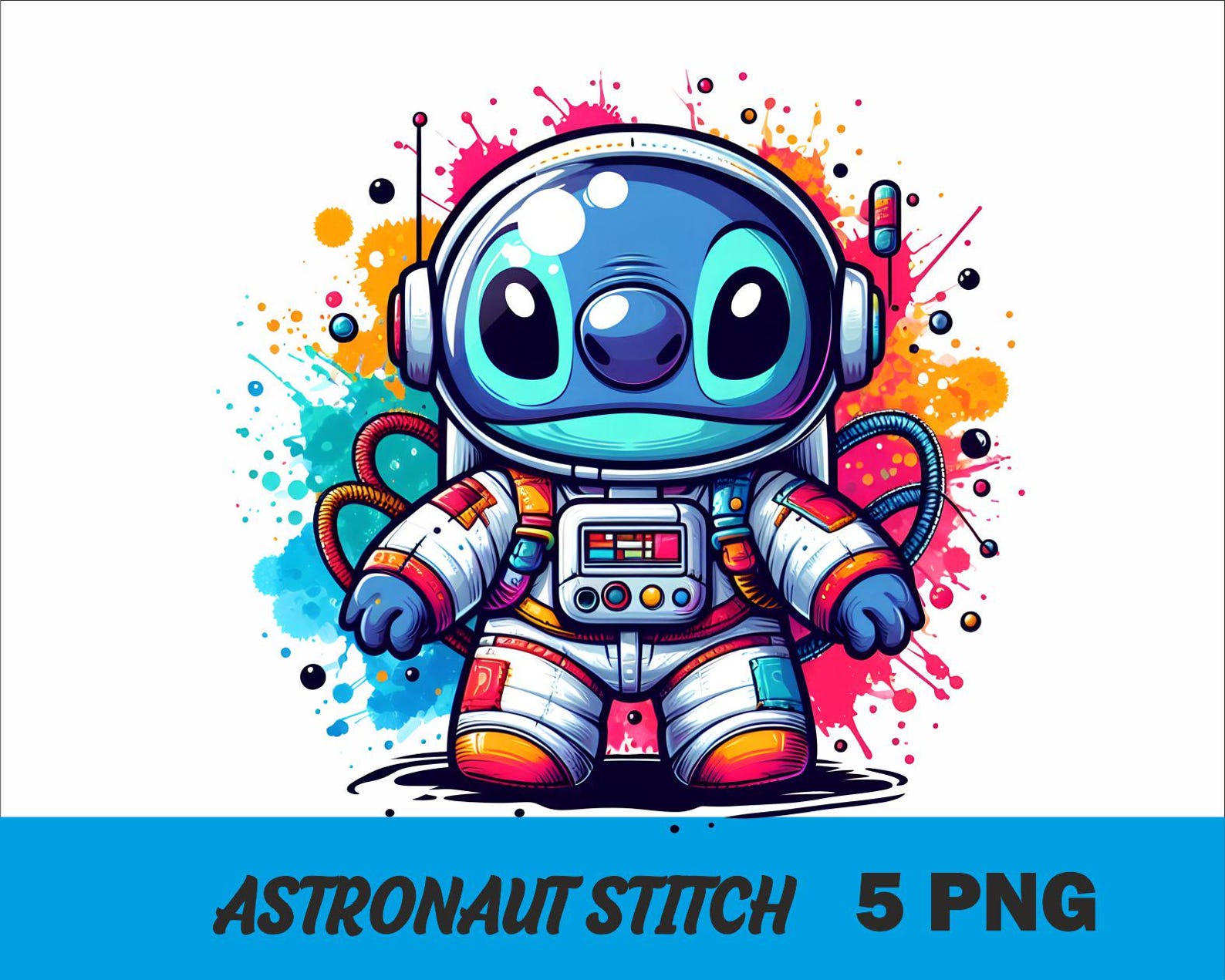 5 PNG Astronaut Stitch Png Stitch Splash and Watercolor Png Astronaut ...