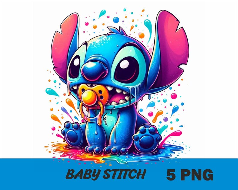5 PNG Baby Stitch Png Stitch Splash and Watercolor Png Stitch ...