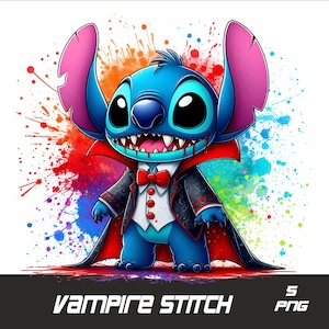 5 PNG Vampire Stitch Png Stitch Splash and Watercolor Png Halloween ...