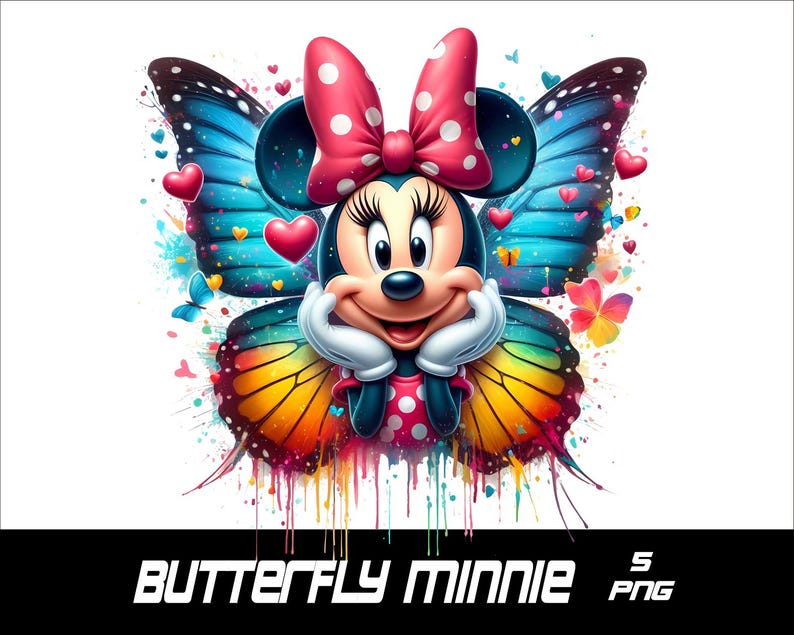 5 PNG Butterflt Minnie Png Mouse Splash and Watercolor Png Butterfly ...