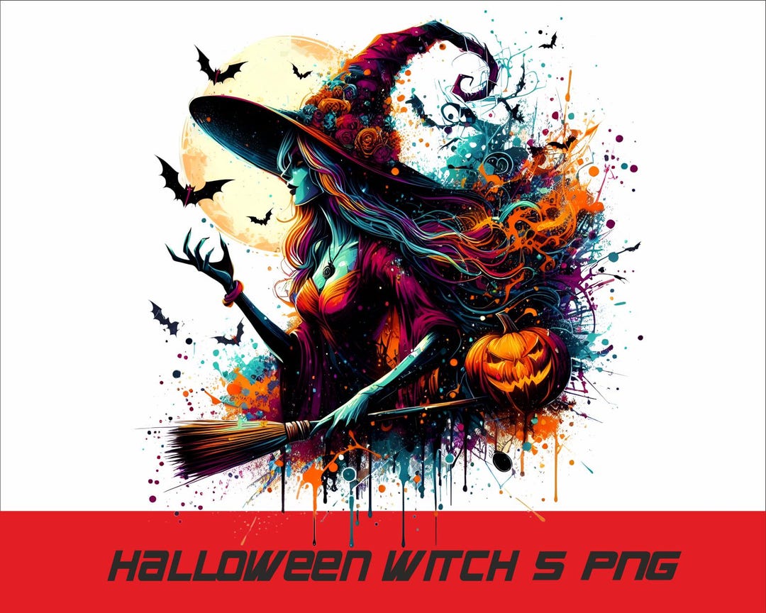 5 PNG Halloween Witch Png Halloween Splash and Watercolor Png Witch ...