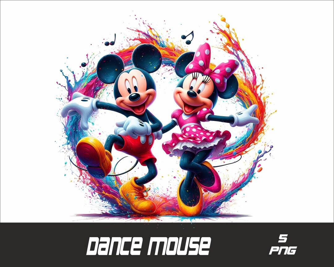 5 PNG Dance Mickey and Minnie Png Lover Mouse Splash and Watercolor Png ...
