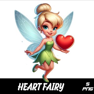 5 PNG Heart Fairy Tinker Png Cute Fairy Splash and Watercolor Png Love ...