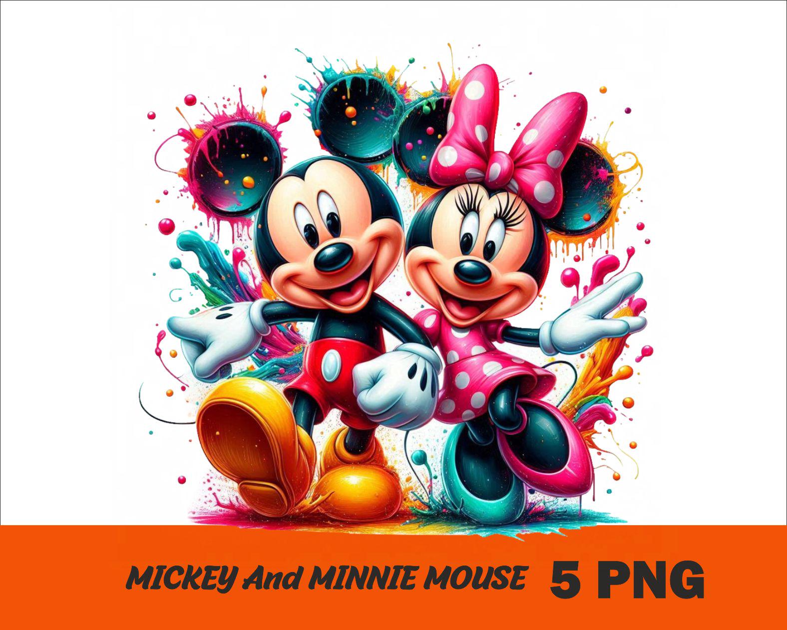 5 PNG Mickey and Minnie Png Lover Mouse Splash and Watercolor Png ...