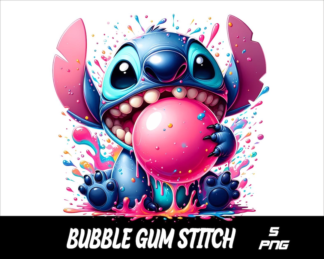 5 PNG Bubble Gum Stitch Png Stitch Splash and Watercolor Png Stitch ...