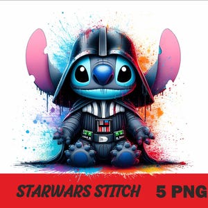 5 PNG Starwars Jedi Stitch Png Stitch Splash and Watercolor Png Stitch ...