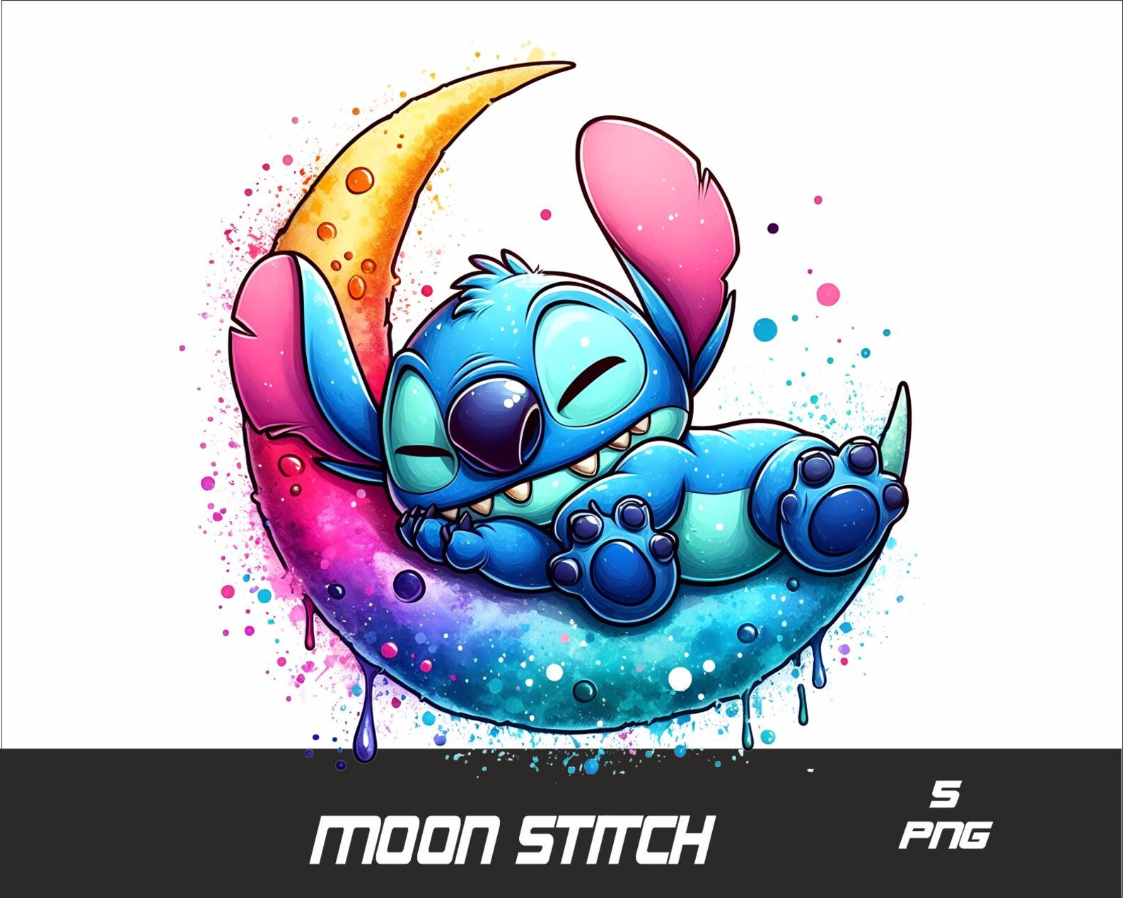 5 PNG Moon Stitch Png Stitch Splash and Watercolor Png Sleep Stitch ...