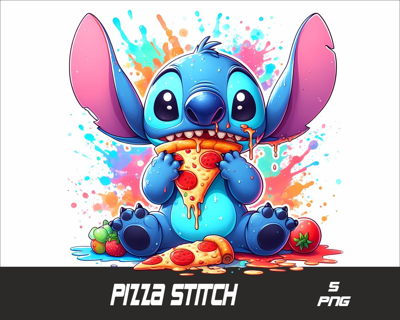 5 PNG Pizza Stitch Png Stitch Splash and Watercolor Png Stitch ...