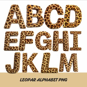 3D Fur Leopar Alphabet Png Font 3D Animal Leopar Letters Png Leopar ...