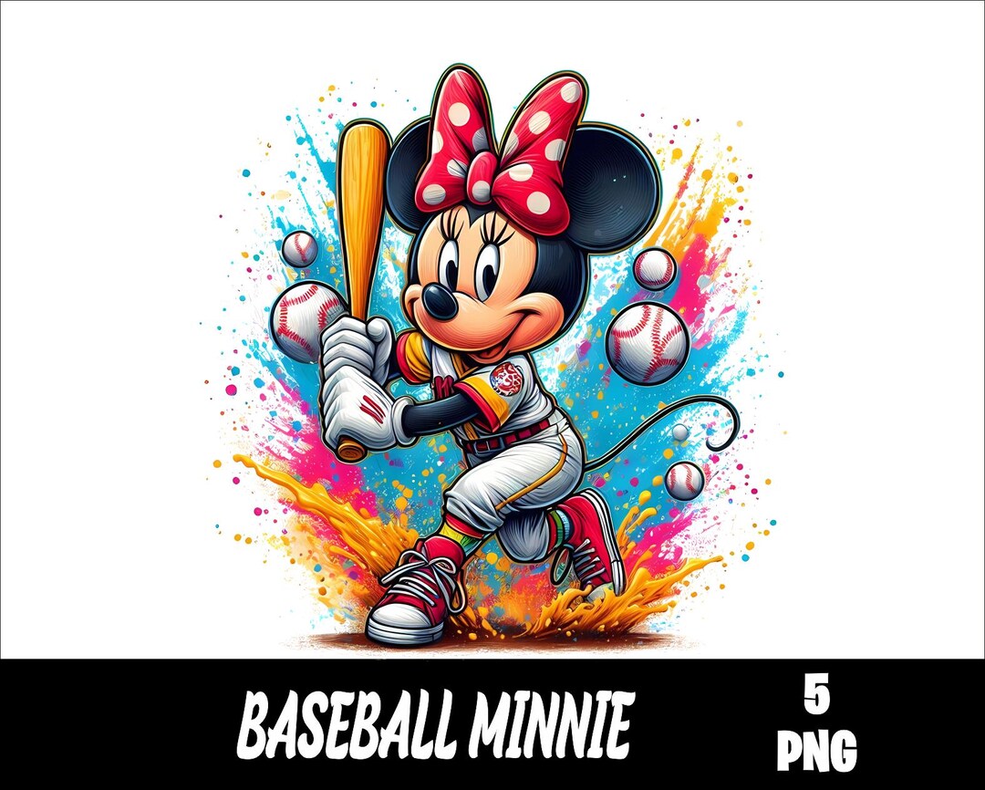 5 PNG Baseball Minnie Png Mouse Splash and Watercolor Png Minnie ...