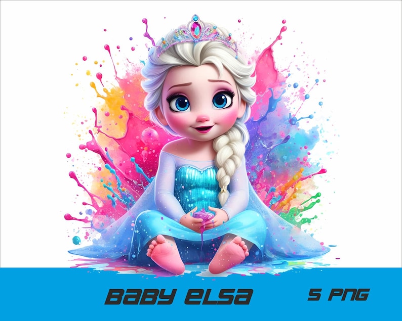5 PNG Baby Princess Png Elsa Splash and Watercolor Png Baby Elsa ...