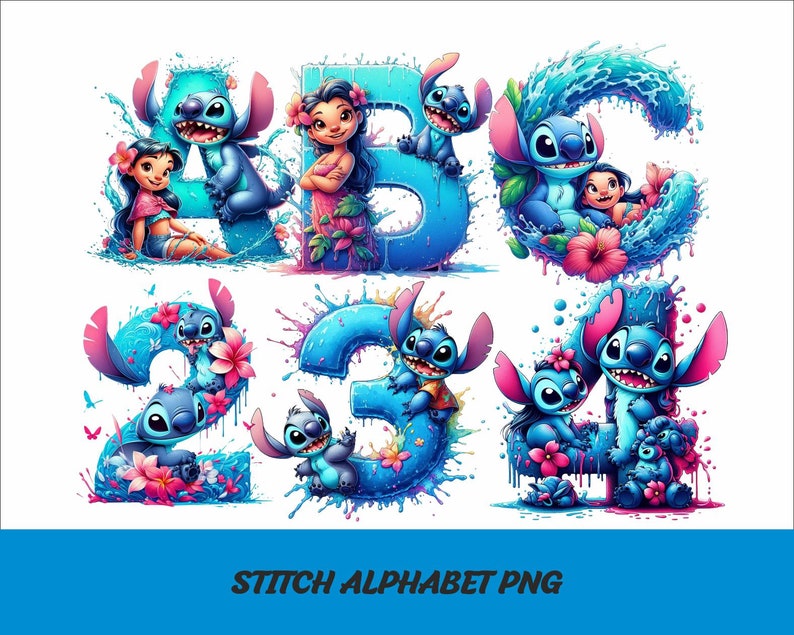 Lilo and Stitch Alphabet Png Font Stitch and Lilo Letters Png Stitch ...