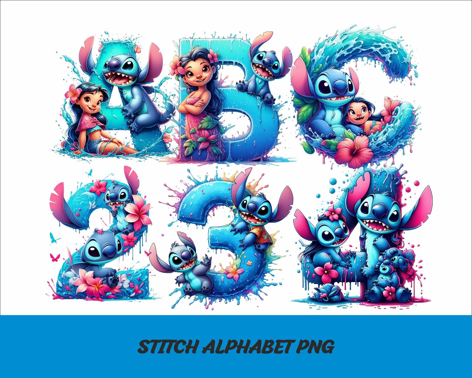 Lilo and Stitch Alphabet Png Font Stitch and Lilo Letters Png Stitch ...