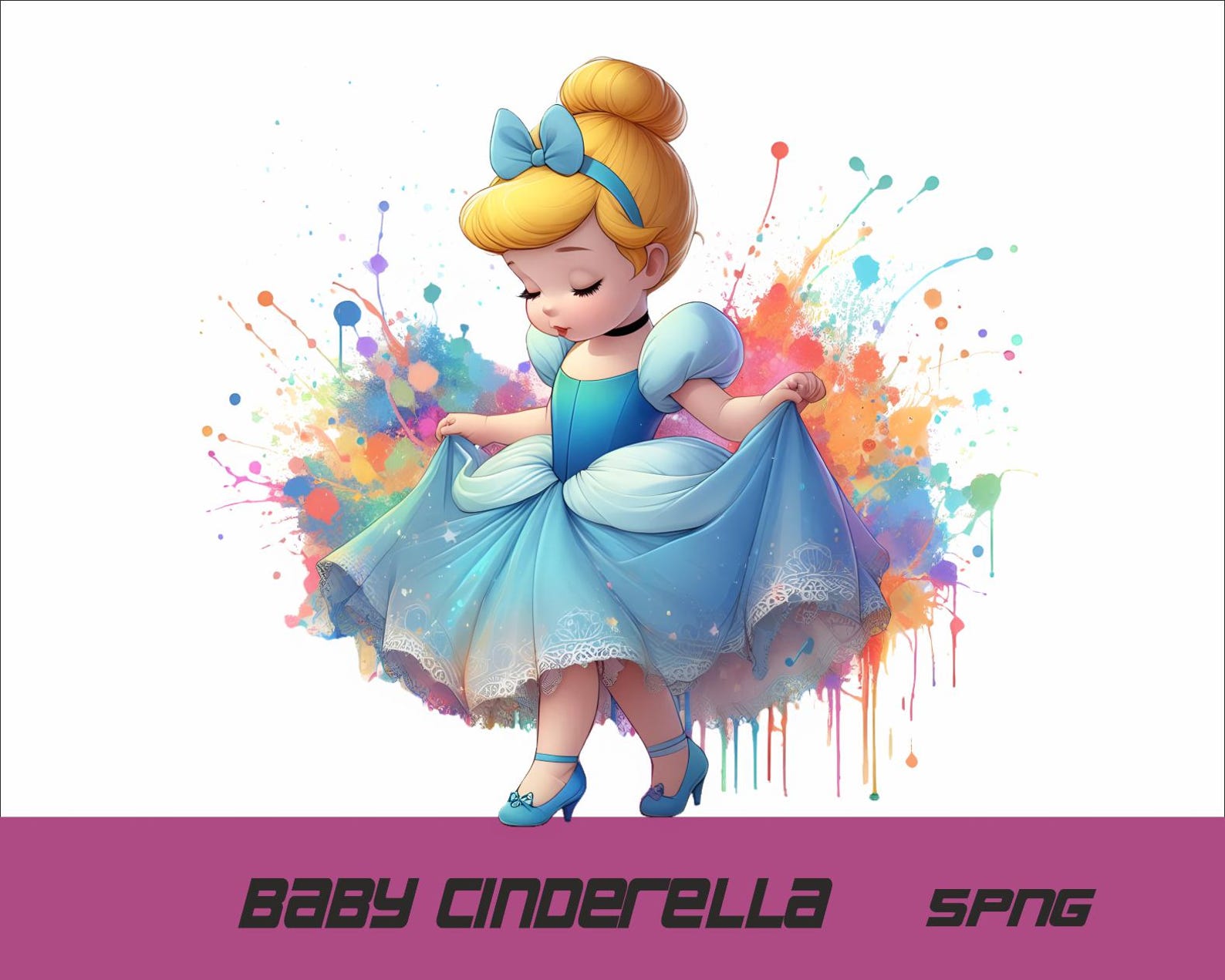 5 PNG Bebé Princesa Png Cenicienta Salpicaduras y Acuarela Png Bebé ...