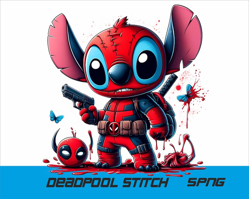 5 PNG Stitch Super Hero Png Stitch Splash and Watercolor Png Stitch ...