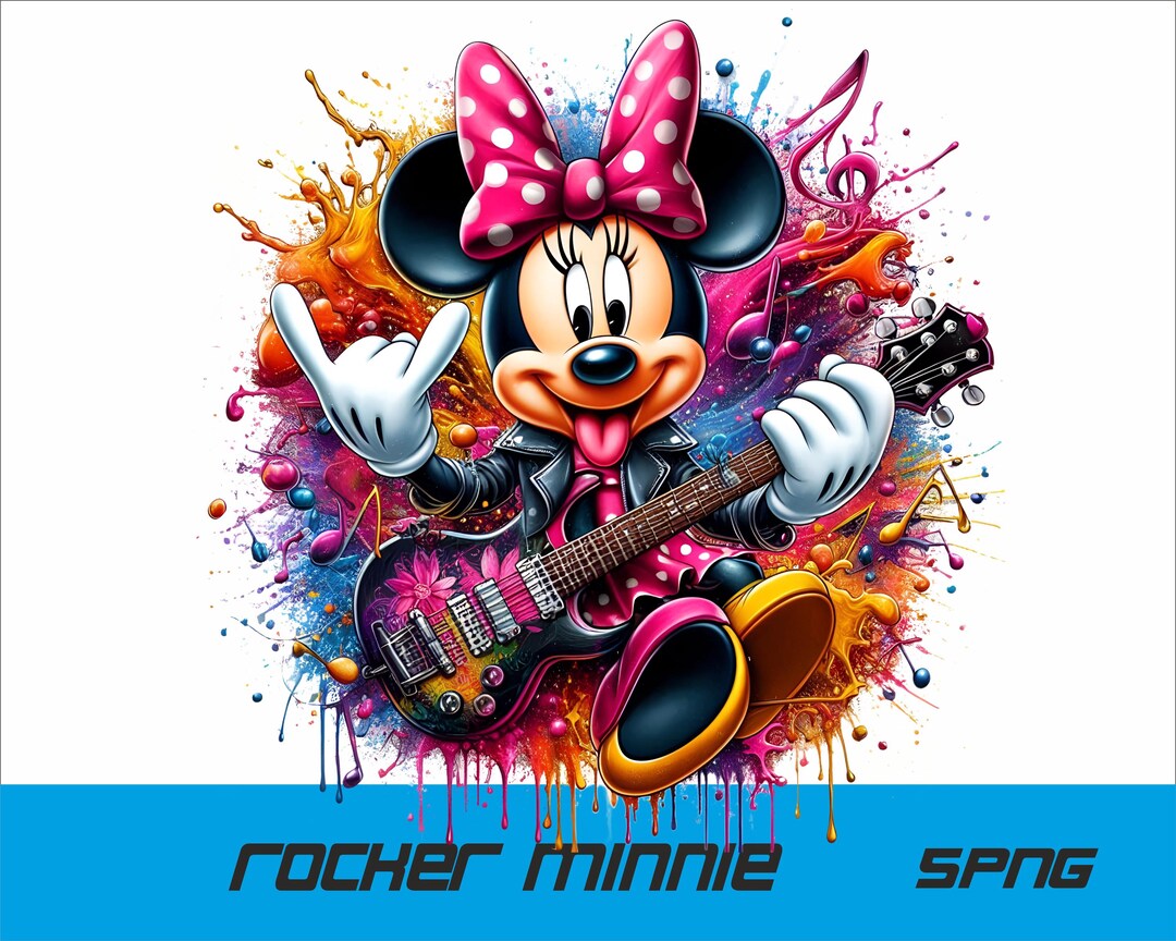 5 PNG Rocker Minnie Png Mouse Splash and Watercolor Png Minnie ...