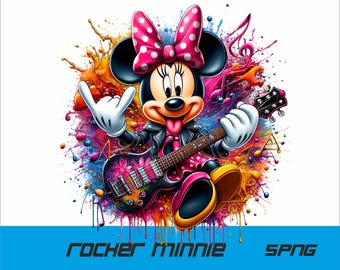 5 PNG Minnie Rocker Punk PNG Design High Resolution Tshirt and ...