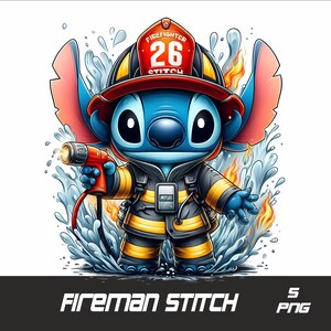 5 PNG Fireman Stitch Png Stitch Splash and Watercolor Png Fireman ...
