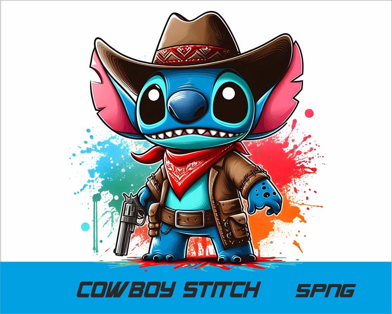 5 PNG Cowboy Stitch Png Stitch Splash and Watercolor Png Stitch ...