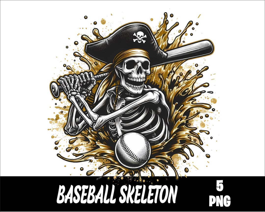 5 PNG Baseball Skeleton Png Splash and Watercolor Png Skeleton ...
