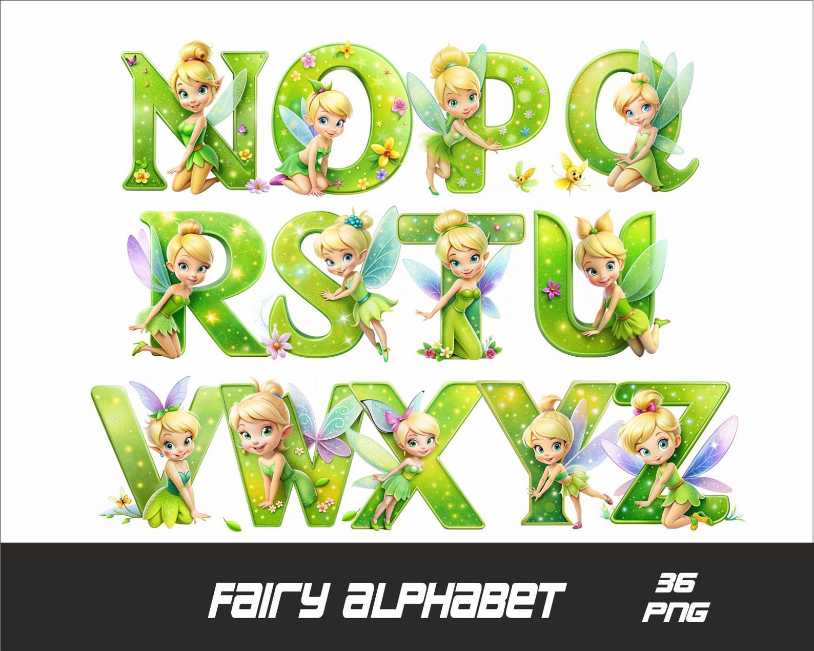 Fairy Alphabet Png Font Party Letters Png Cute Fairy Font Fairy Tinker ...