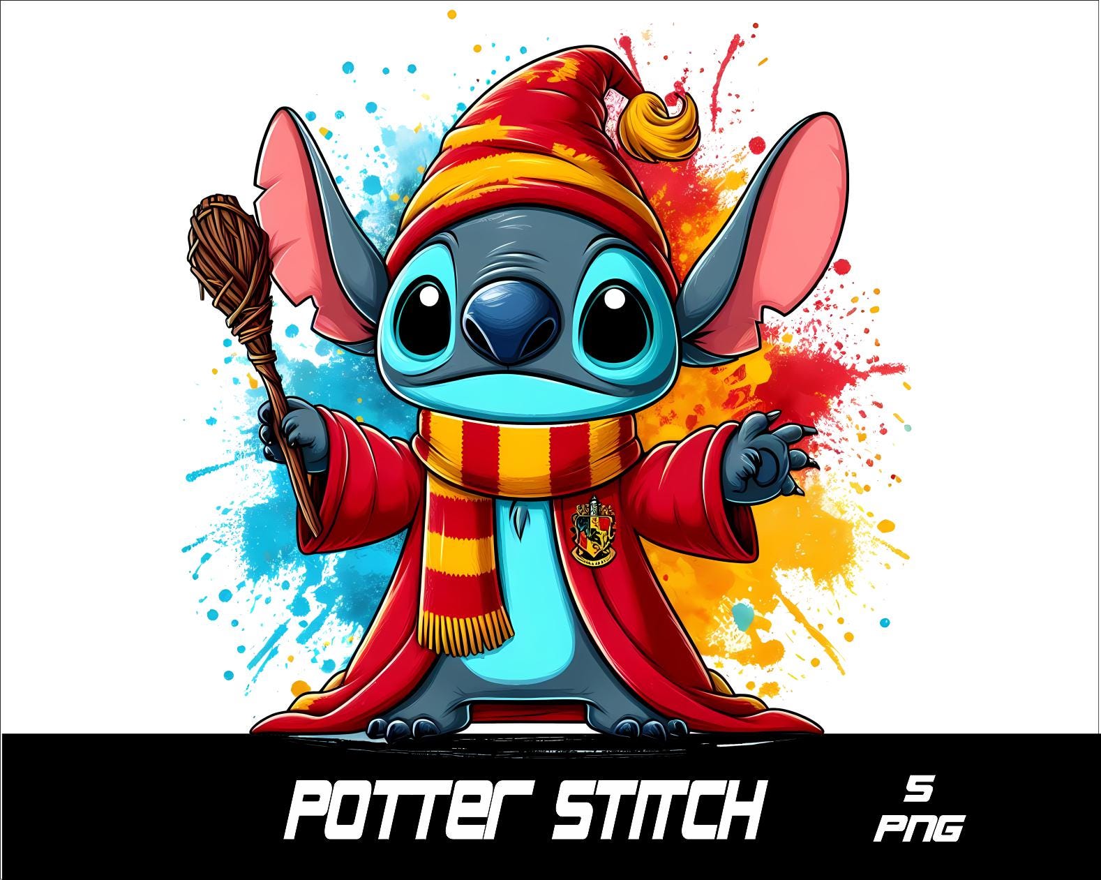 5 PNG Potter Stitch Png Wizard Stitch Splash and Watercolor Png Stitch ...