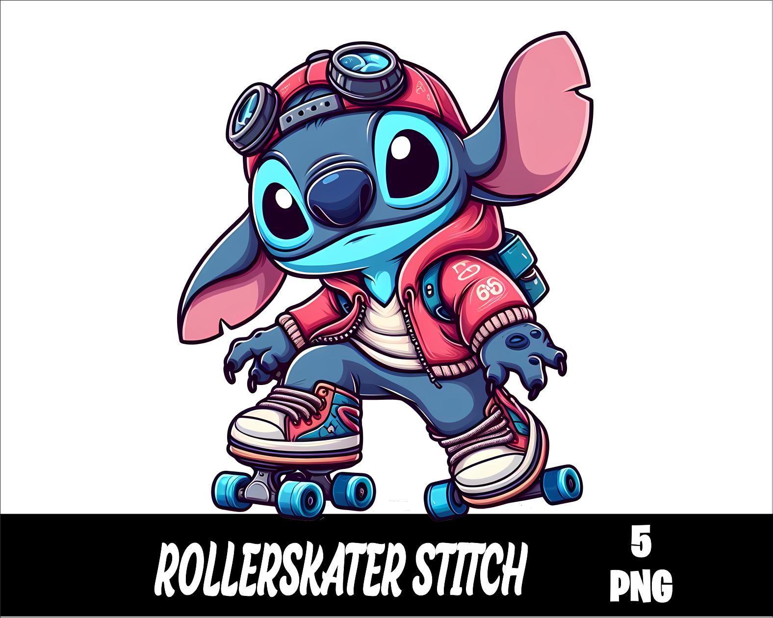 5 PNG Rollerskate Stitch Png Stitch Splash and Watercolor Png Stitch ...