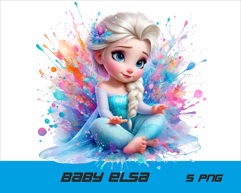 5 PNG Baby Princess Png Elsa Splash and Watercolor Png Baby Elsa ...